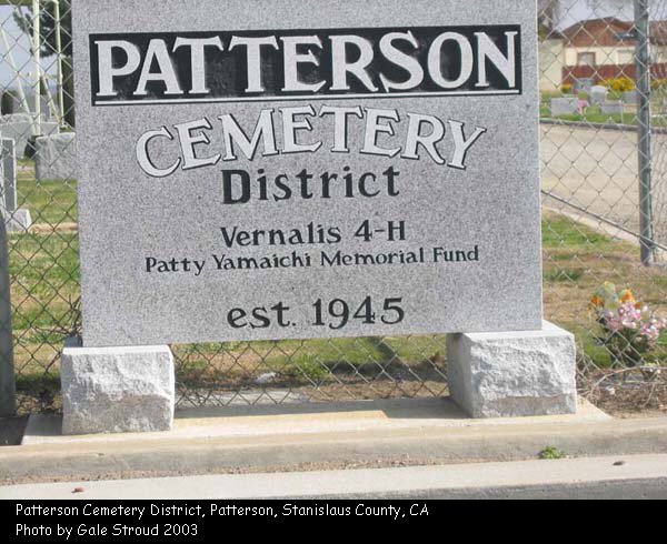 Patterson Cemetery District, Patterson, Stanislaus County, California ...